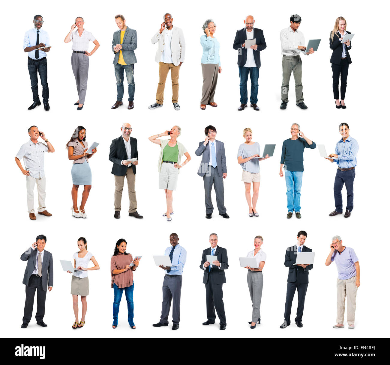 Diverse group working on devices hi-res stock photography and images ...