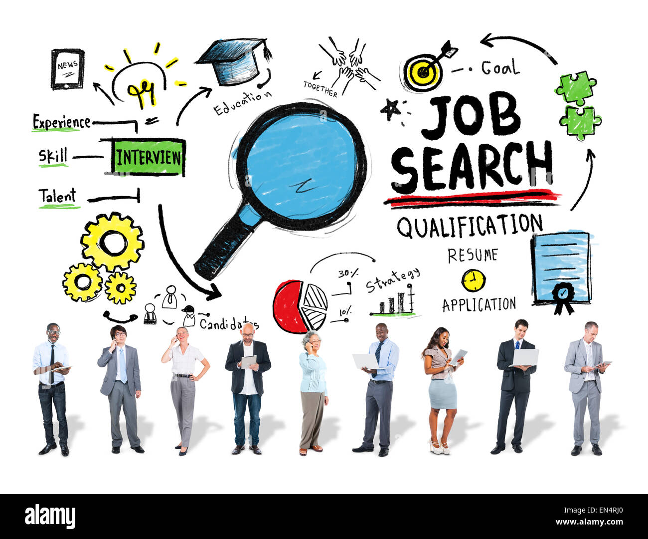 Using magnifying glass search Cut Out Stock Images & Pictures - Alamy