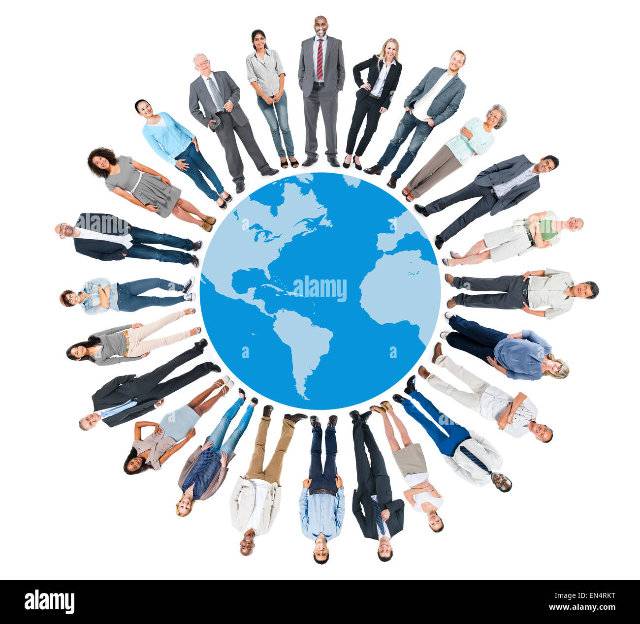 Multiethnic Group of People with Global Communication Stock Photo - Alamy
