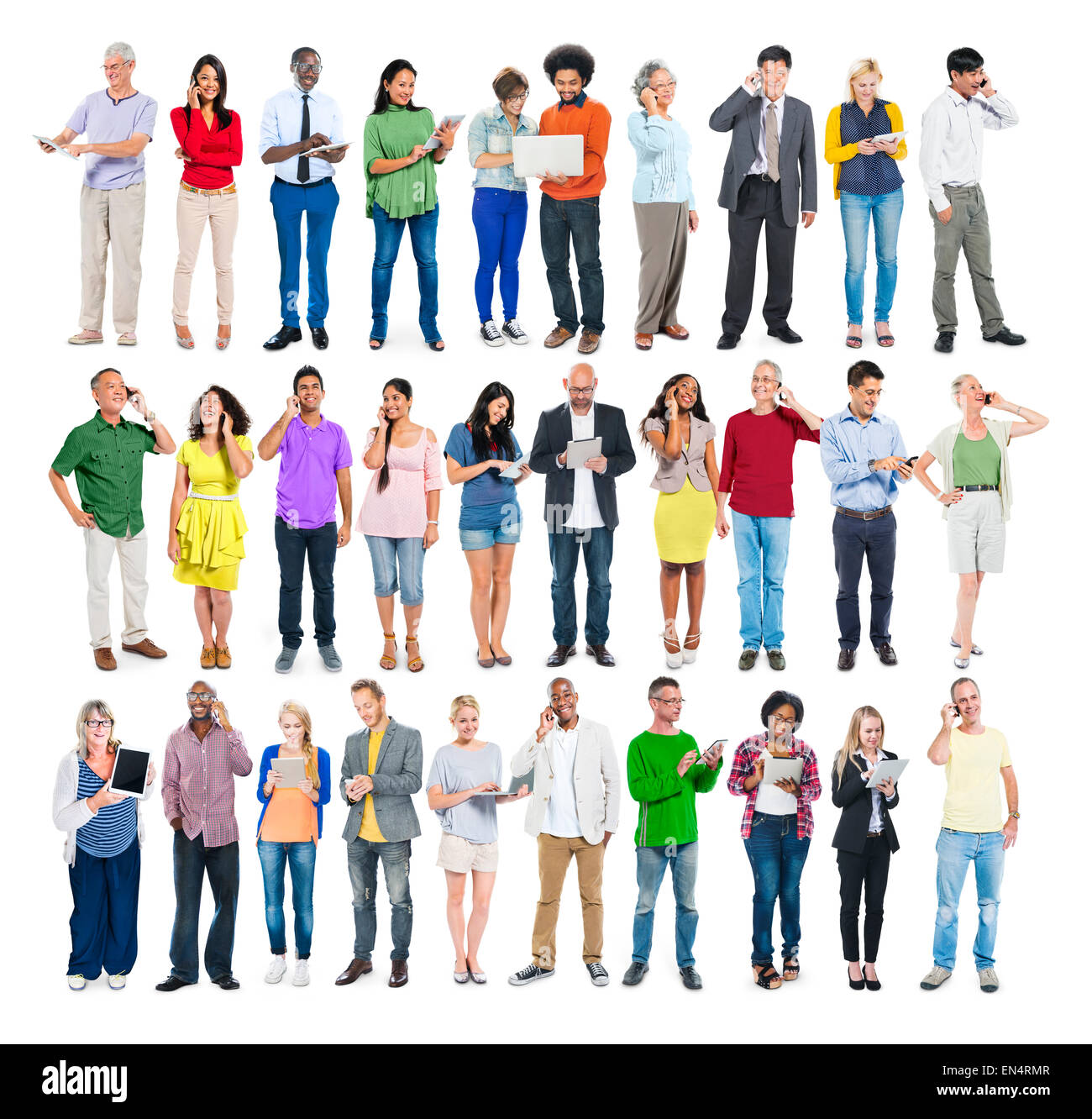 People isolated by mobile devices Cut Out Stock Images & Pictures - Alamy