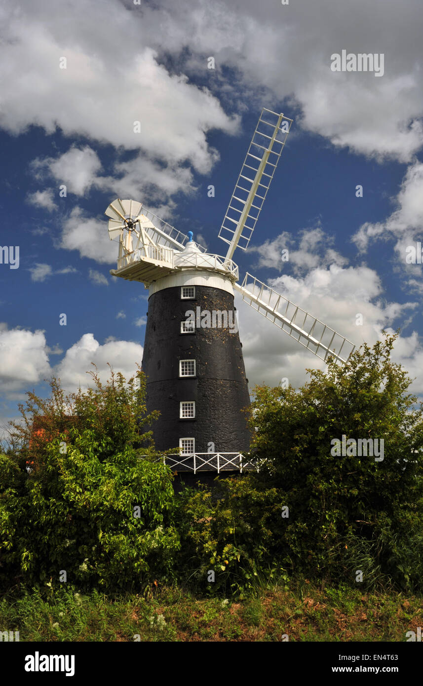 Windmill at Burnham Overy Staithe on the North Norfolk coast. Now used ...