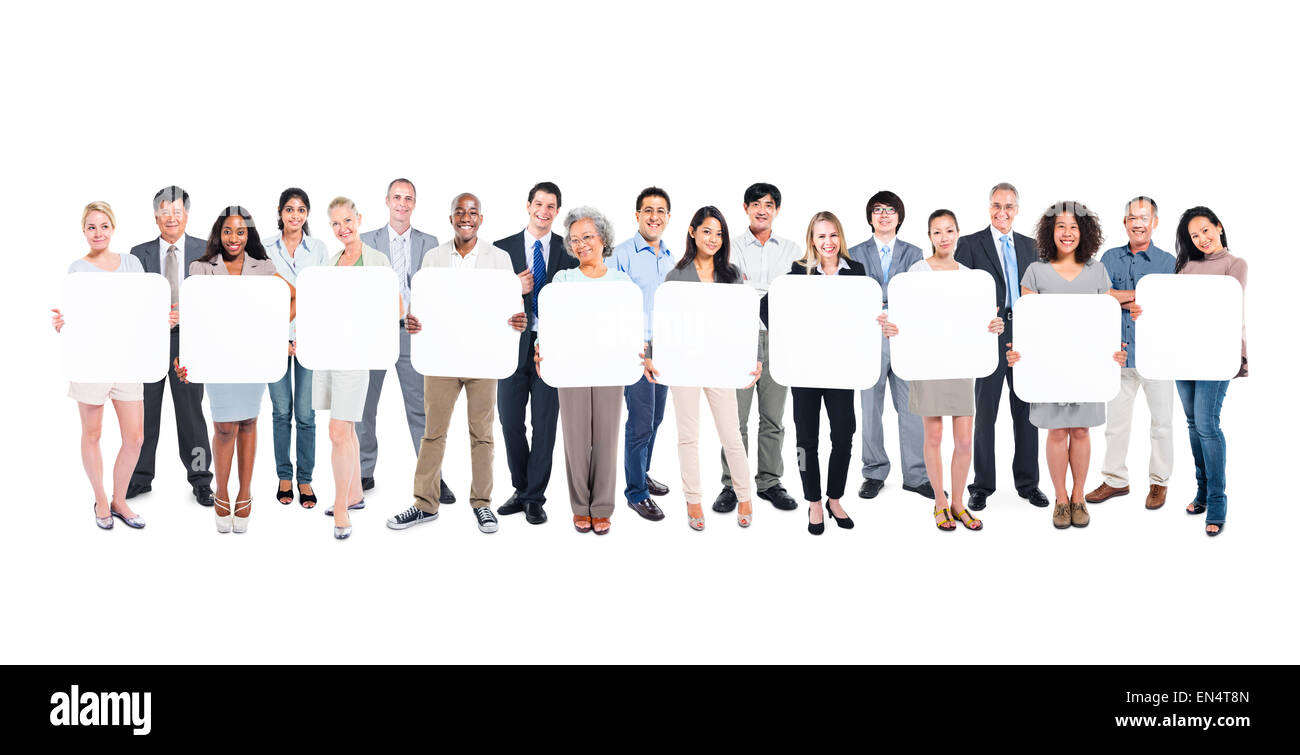 Multi-Ethnic Group Of Business And Casual People Holding 10 Letters ...