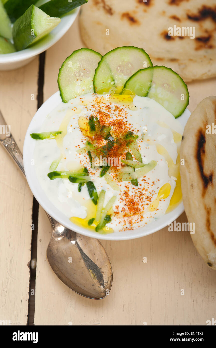 Arab middle east salatit laban wa kh’yar Khyar Bi Laban goat yogurt and ...