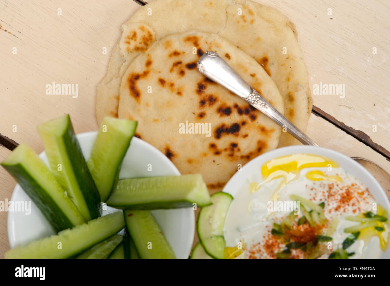 Arab middle east salatit laban wa kh’yar Khyar Bi Laban goat yogurt and ...