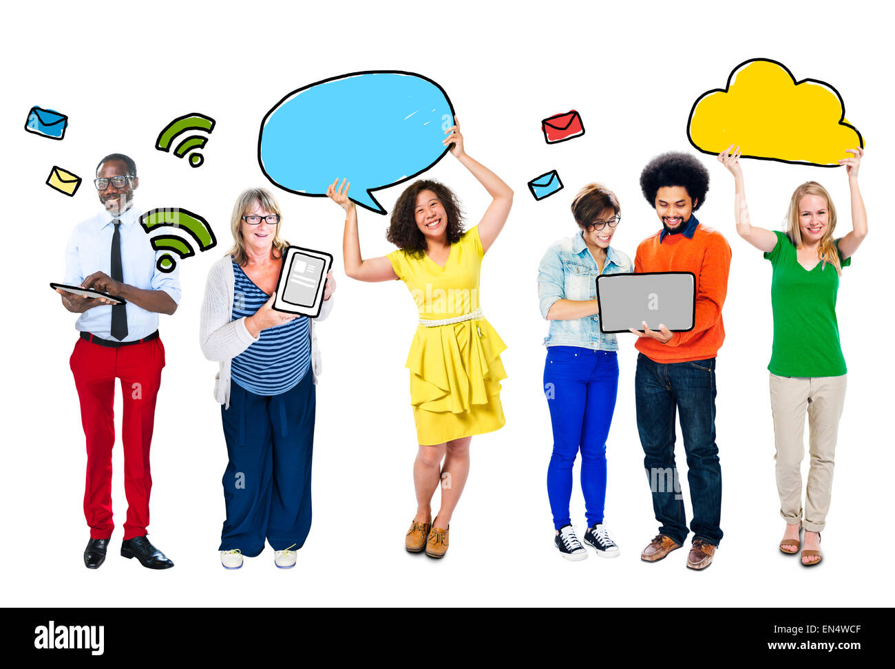 Group of People with Networking Concepts Stock Photo - Alamy