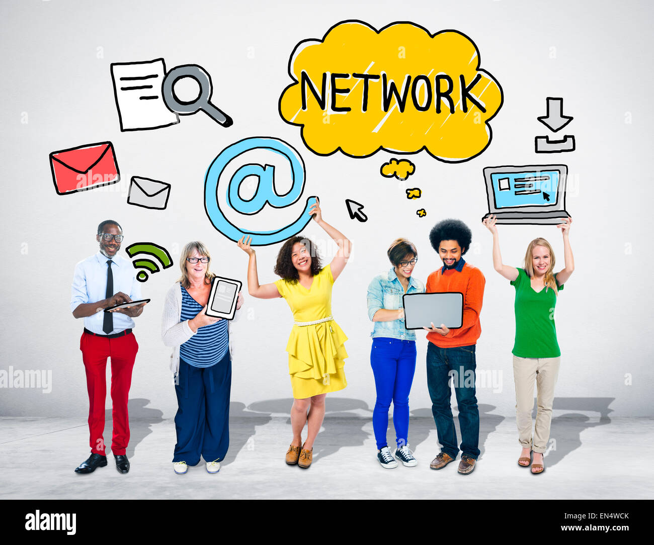 Group of People with Networking Concepts Stock Photo - Alamy