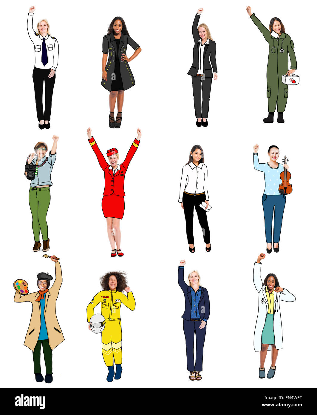 Different occupations isolated Cut Out Stock Images & Pictures - Alamy