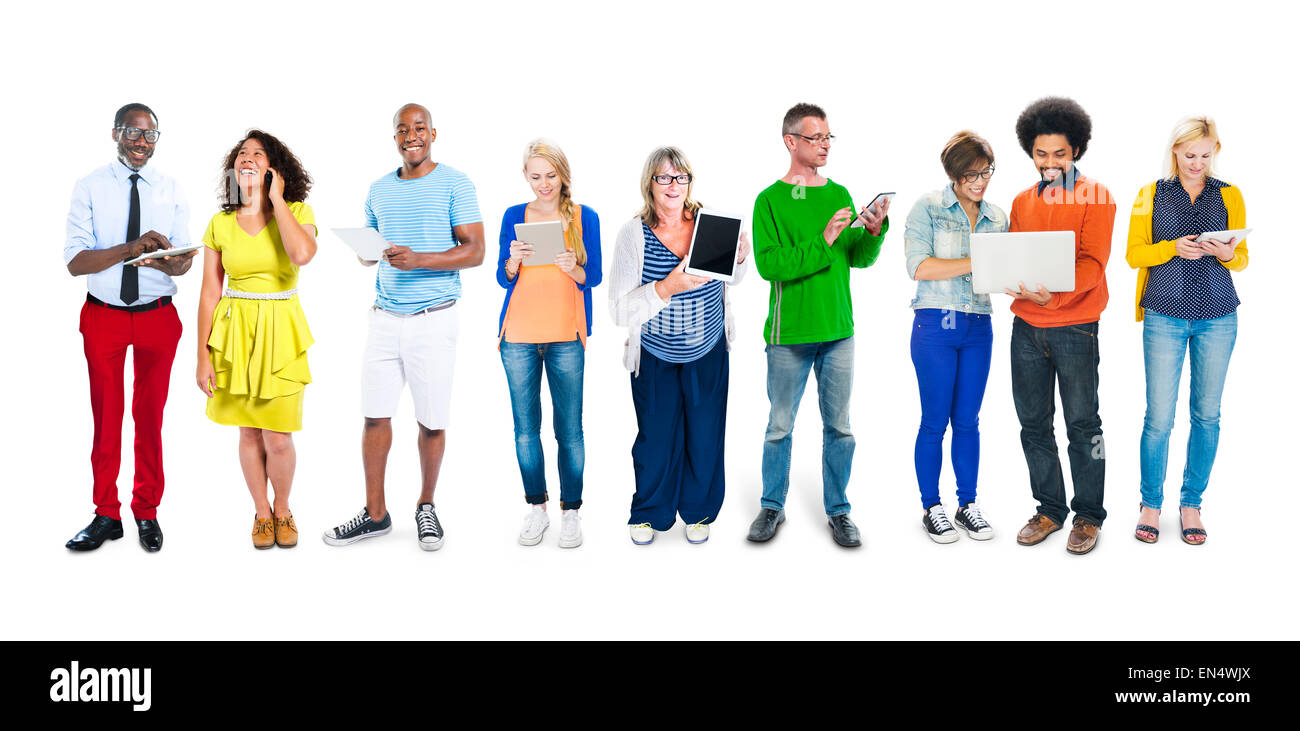 Group of People and Digital Devices Concept Stock Photo - Alamy