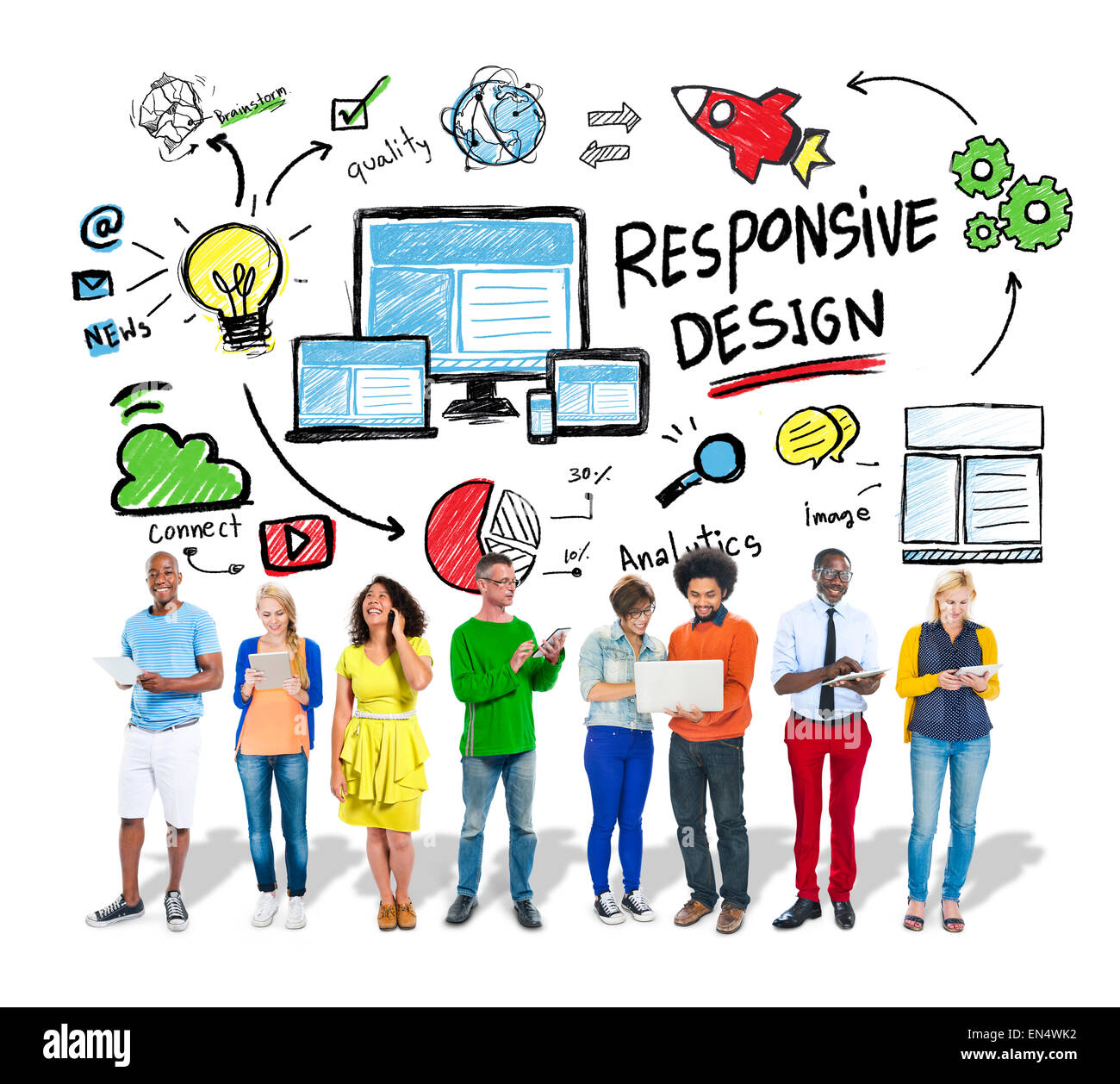 Responsive Design Internet Web Diversity People Technology Concept ...
