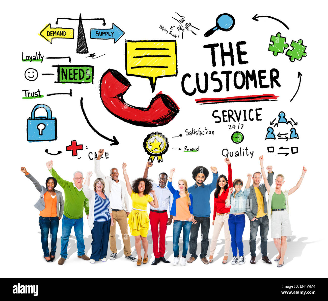 The Customer Service Target Market Support Assistance Concept Stock ...