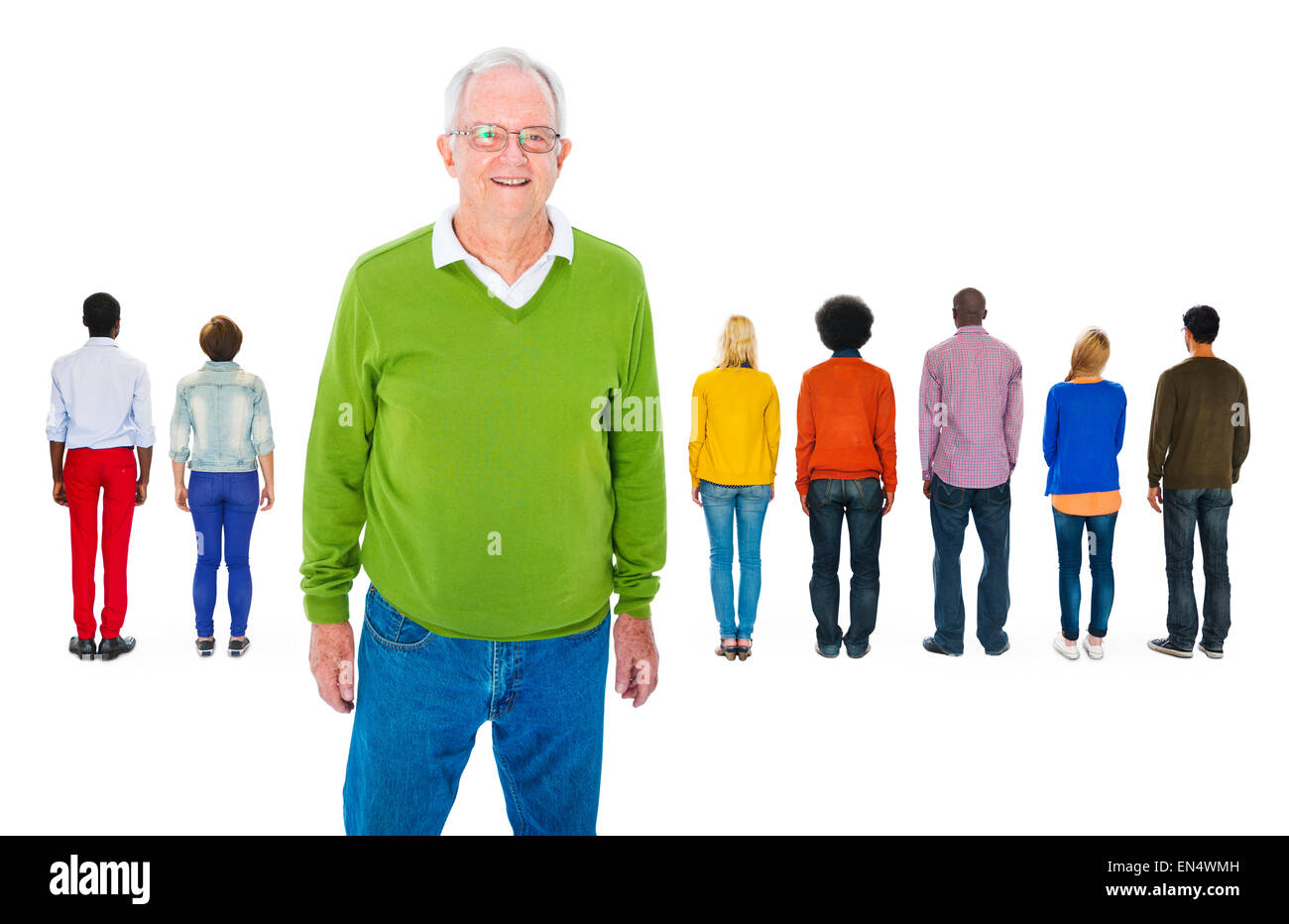 Crowd of men back view Cut Out Stock Images & Pictures - Alamy