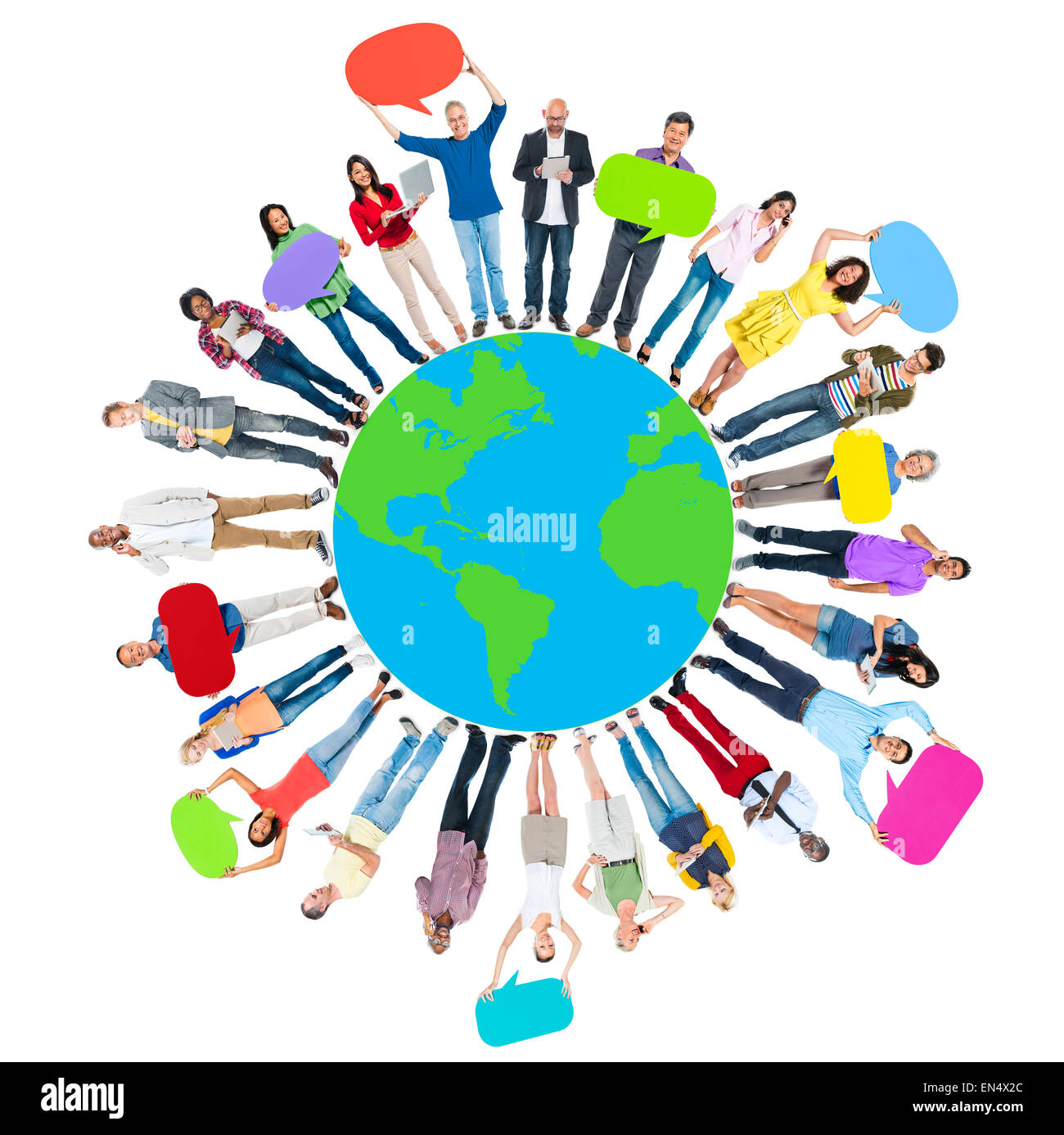 Global World Map People Circle Happiness Togetherness Cheerful Concept ...