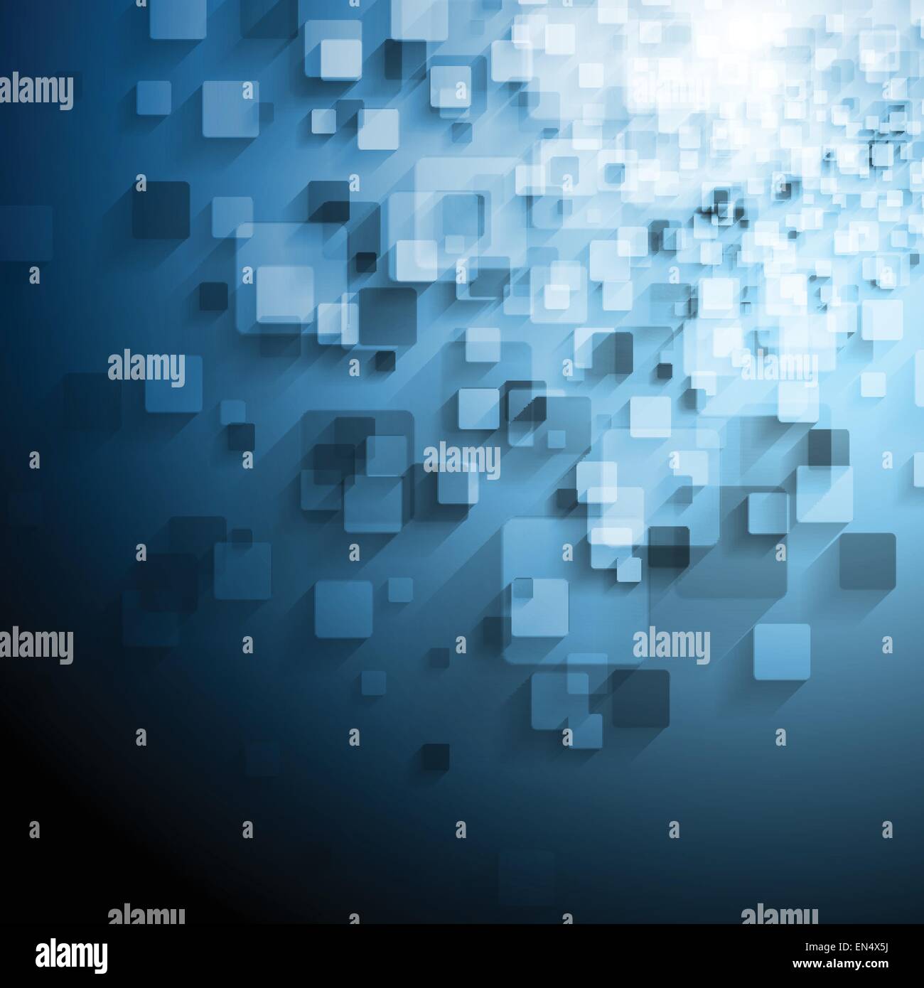 Blue technical abstract background with squares. Vector design Stock ...