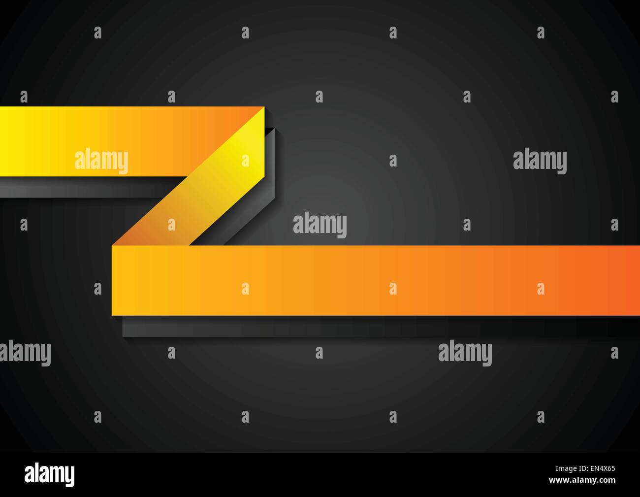 Dark abstract background with orange ribbon. Vector design Stock Vector ...