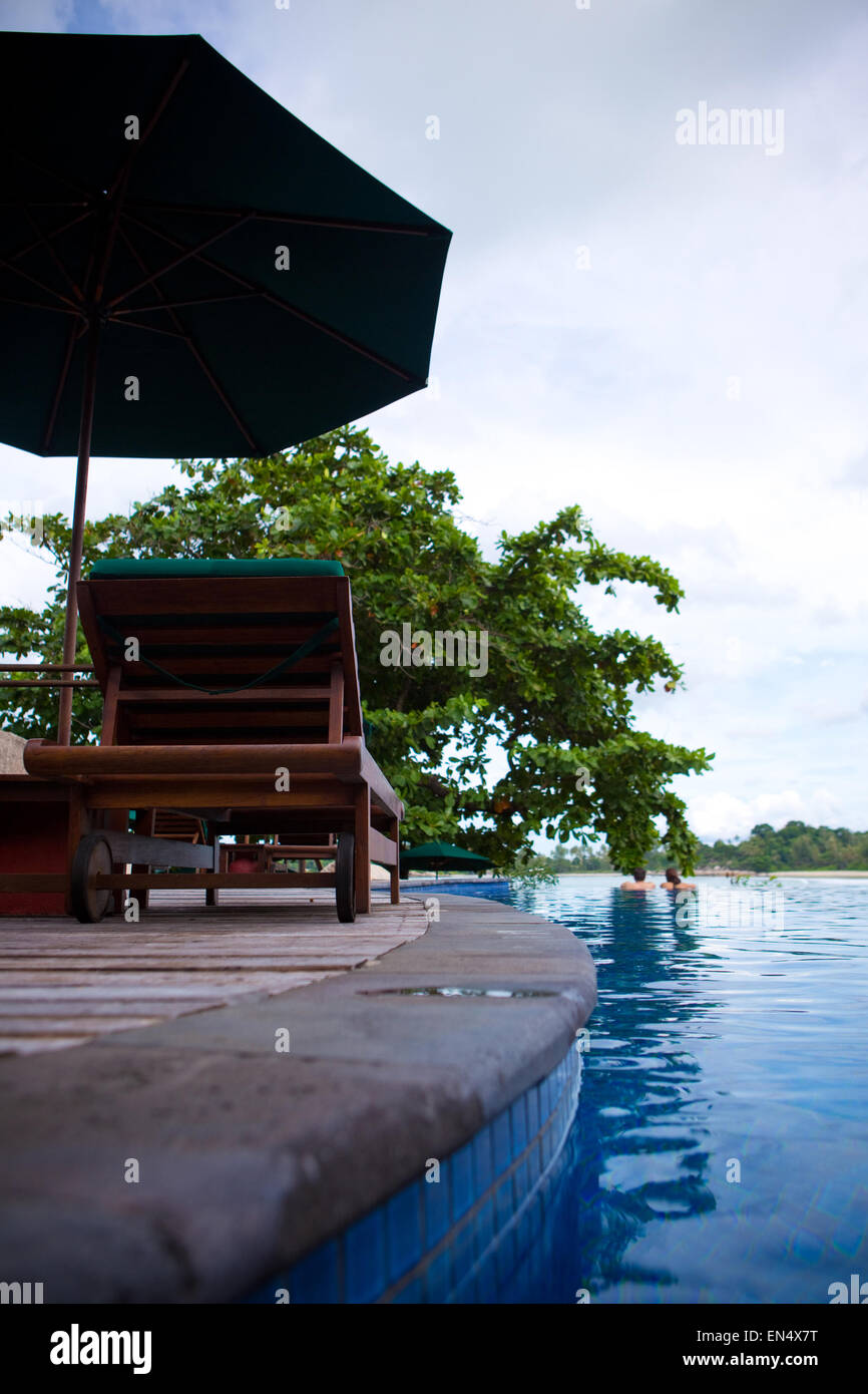 Beautiful swimming pool in a tropical island of Indonesia Stock Photo ...