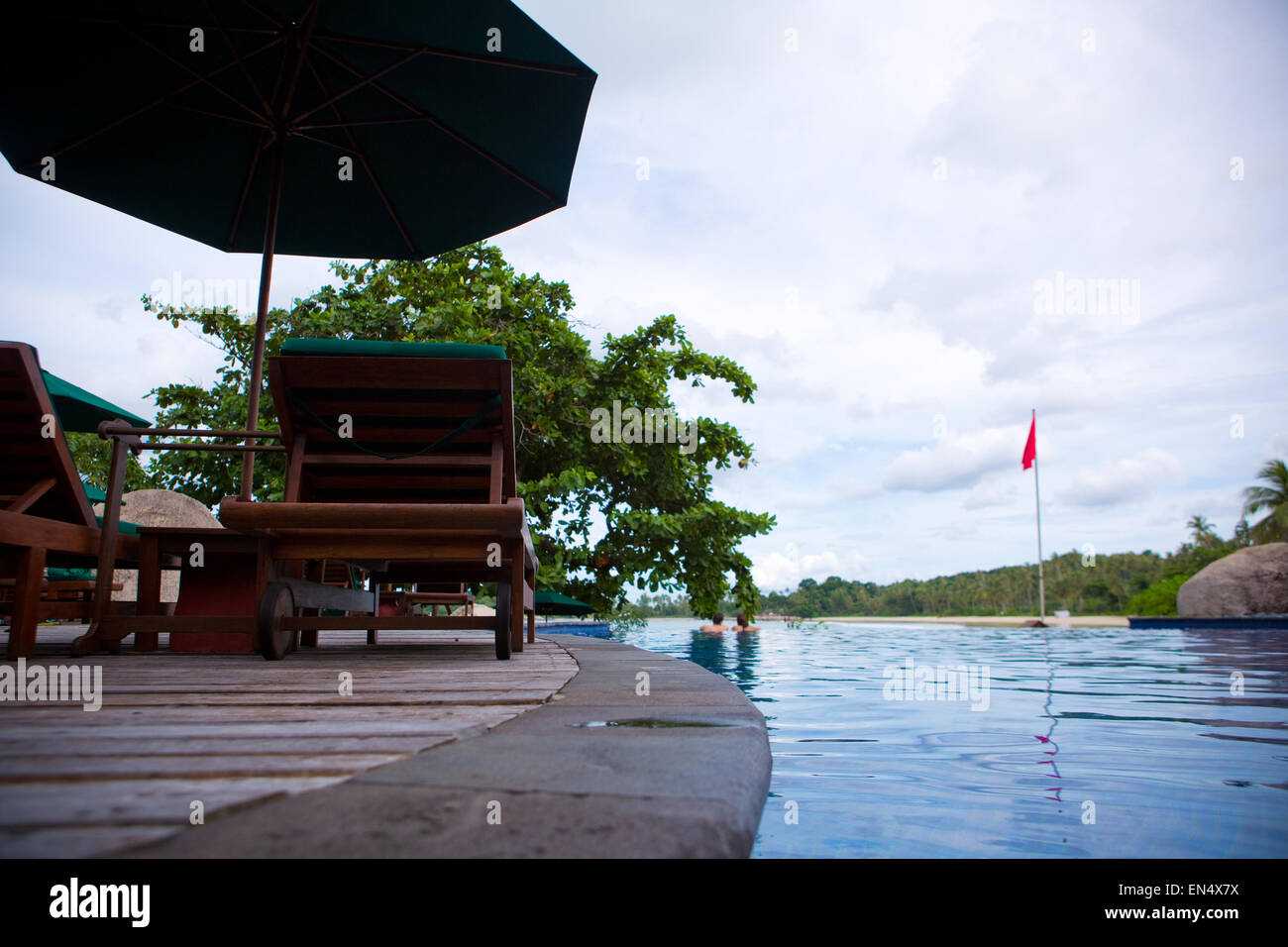Beautiful swimming pool in a tropical island of Indonesia Stock Photo ...