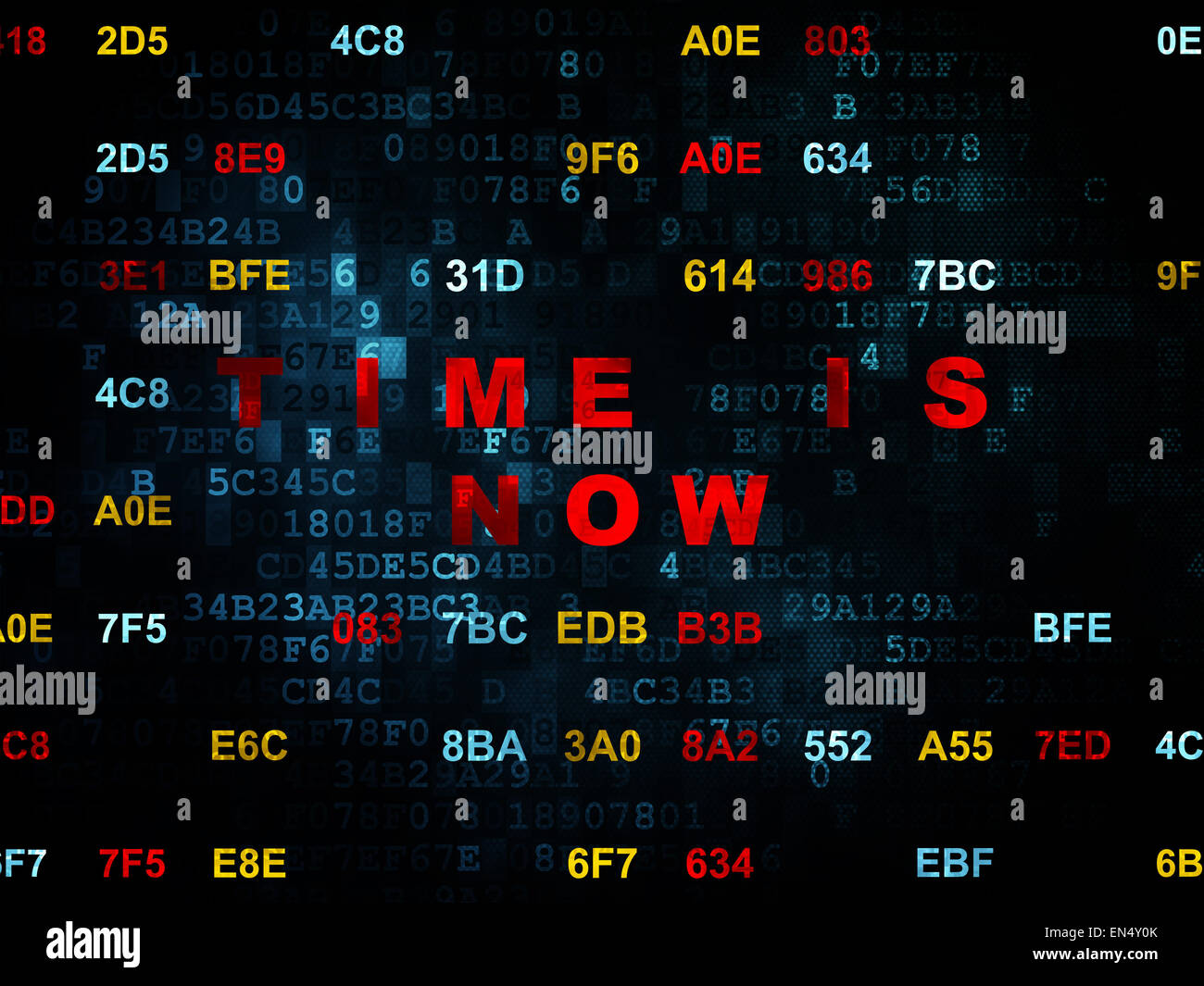 Timeline concept: Time is Now on Digital background Stock Photo - Alamy