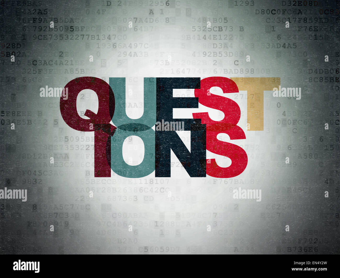 Education concept: Questions? on Digital Paper background Stock Photo ...