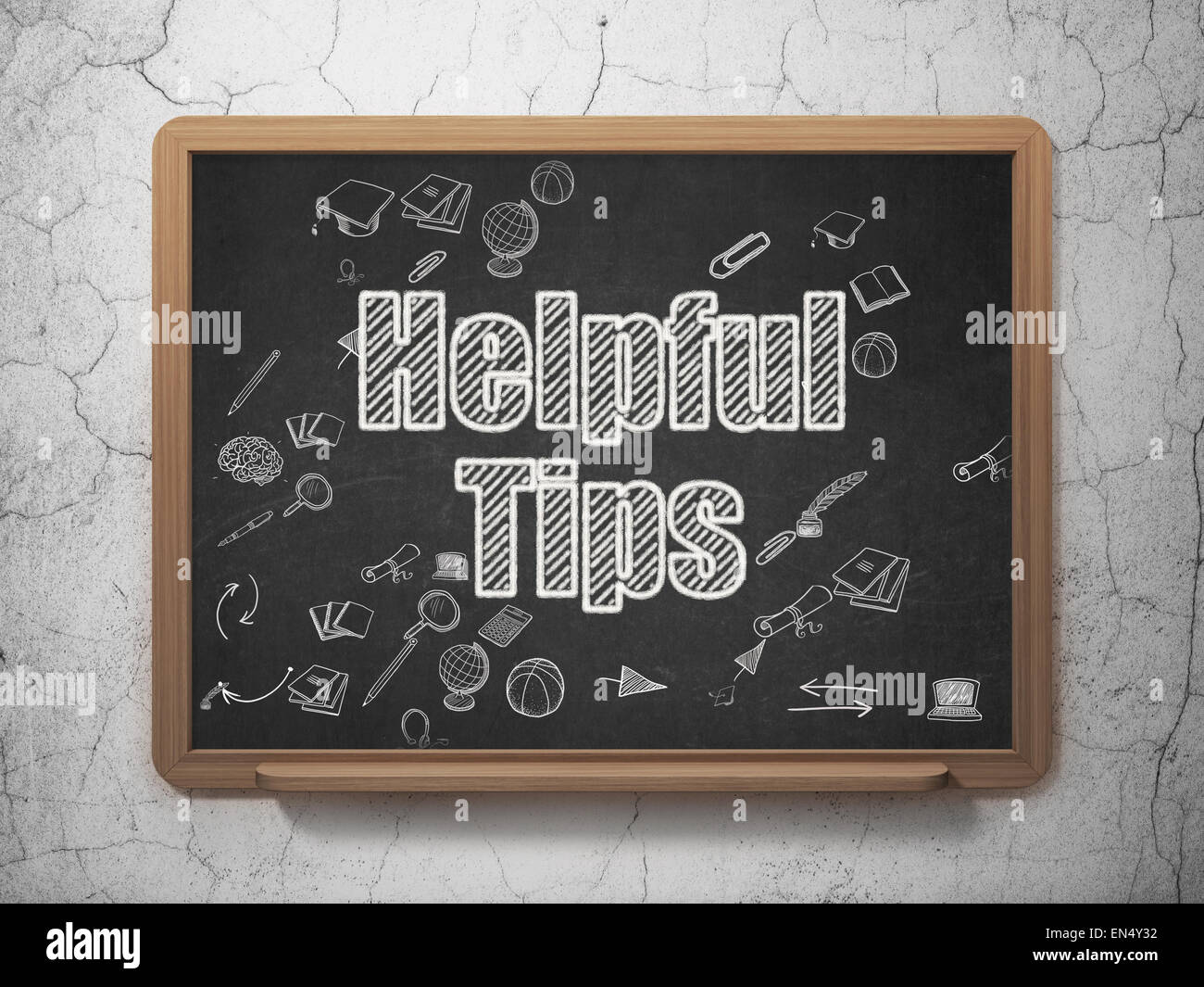Education concept: Helpful Tips on School Board background Stock Photo ...