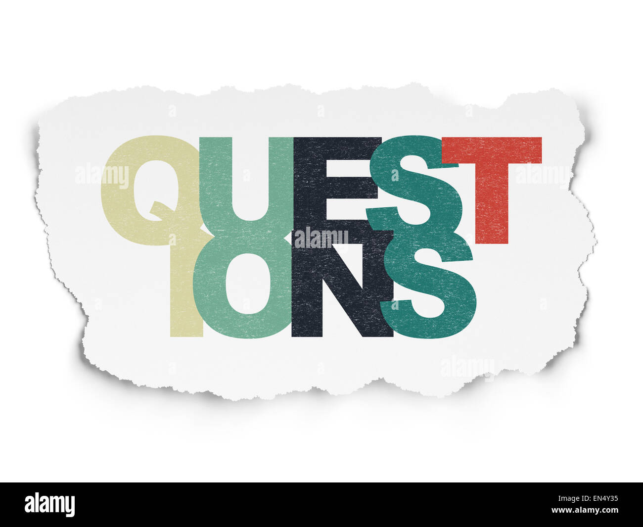 Education concept: Questions? on Torn Paper background Stock Photo - Alamy