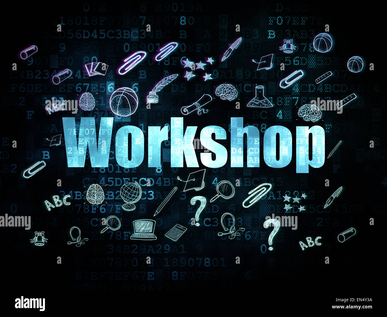 Education concept: Workshop on Digital background Stock Photo - Alamy