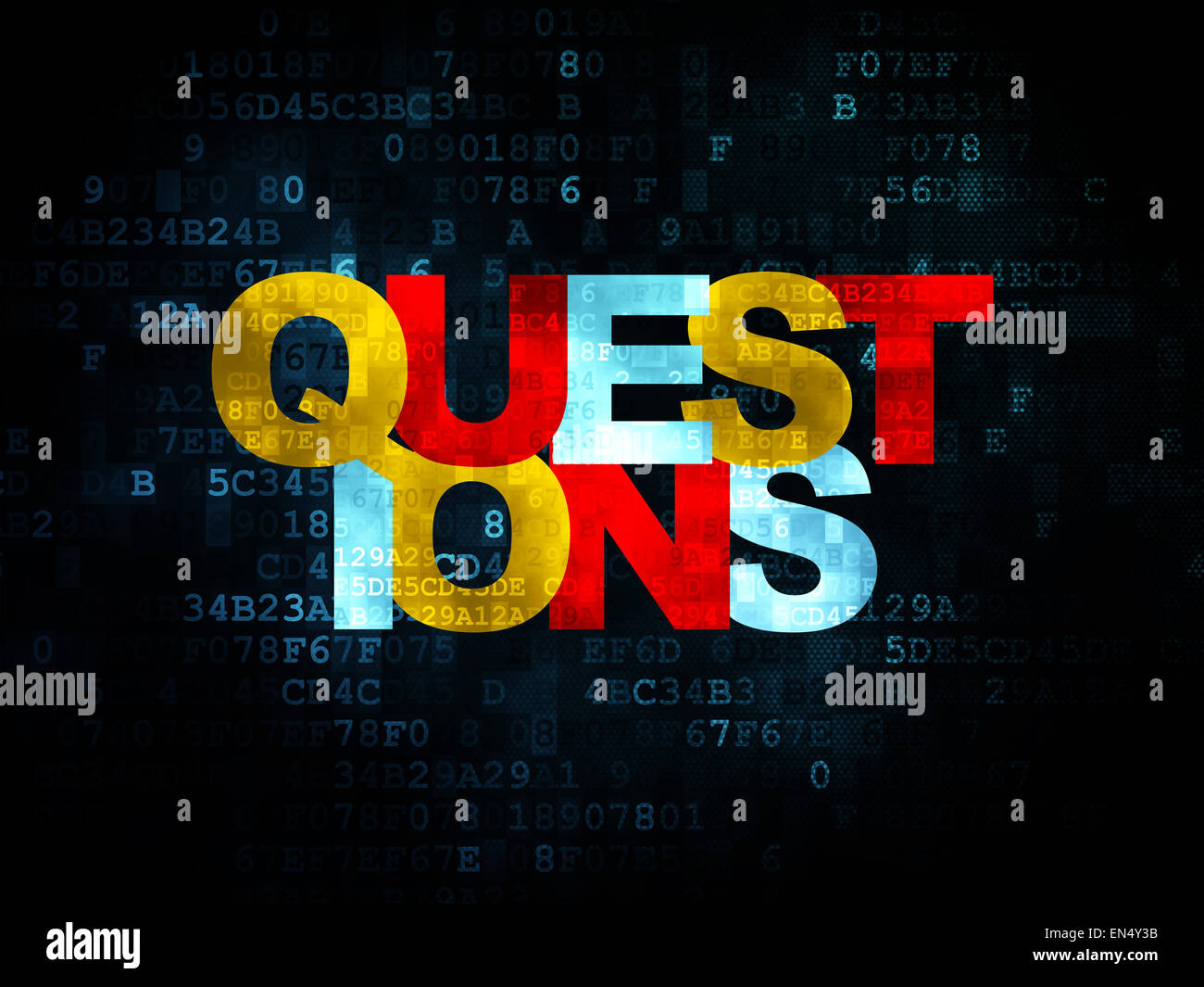 Education concept: Questions? on Digital background Stock Photo - Alamy