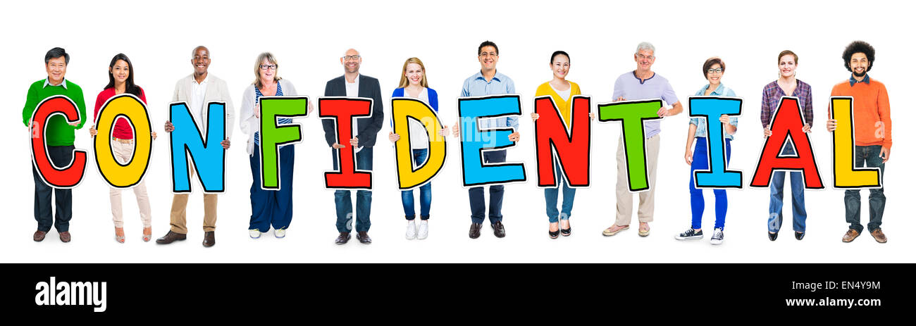 Group of People Standing Holding Confidential Letter Stock Photo - Alamy