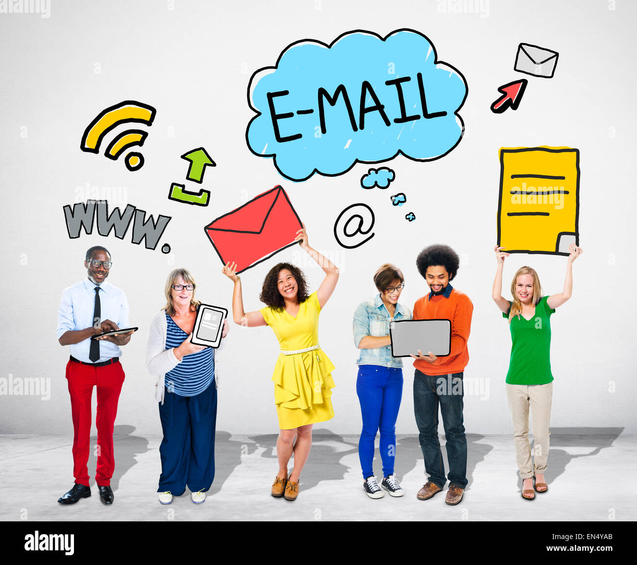 Group of People with Networking Concepts Stock Photo - Alamy