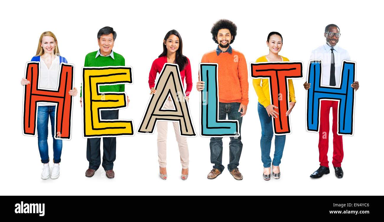 Group of People Standing Holding Health Stock Photo - Alamy