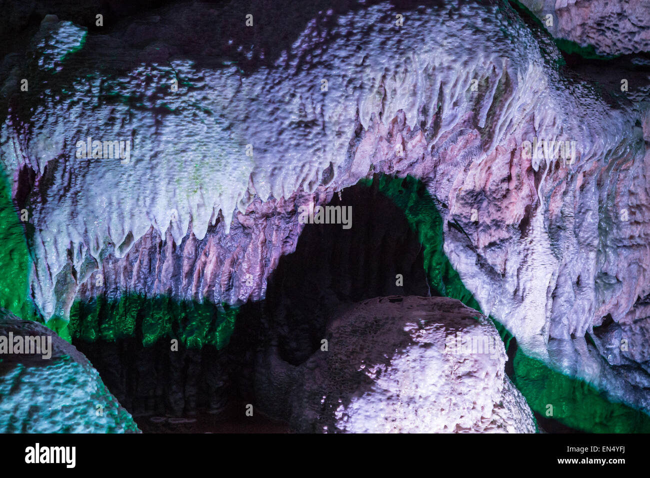 Cave formations in the Carboniferous limestone of the Mendip Hills are ...