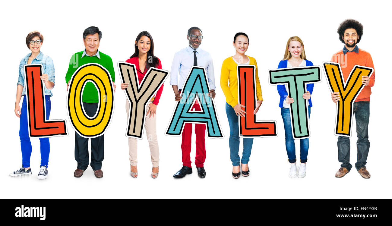 Group of People Standing Holding Loyalty Stock Photo - Alamy