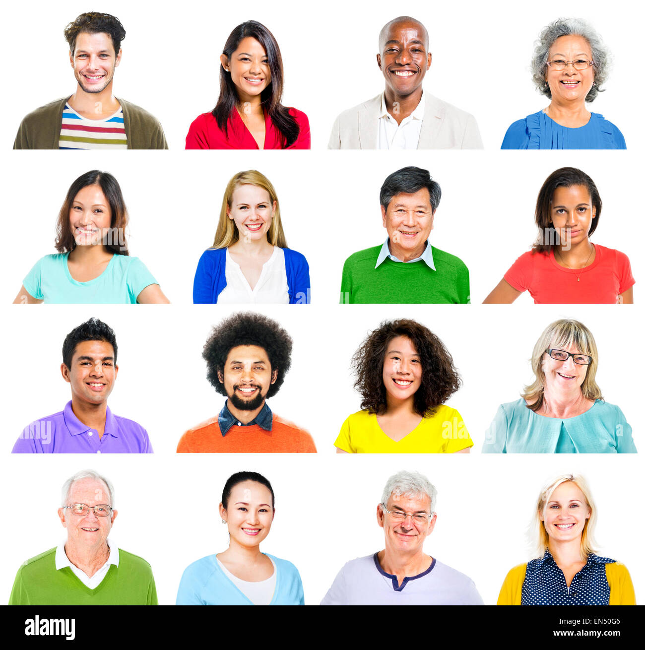 Portrait of Multiethnic Colorful Cheerful People Stock Photo - Alamy