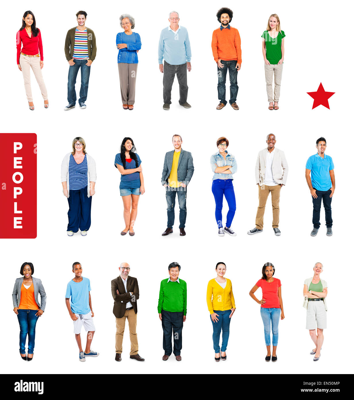 Group of Multiethnic Diverse Colorful People Stock Photo - Alamy