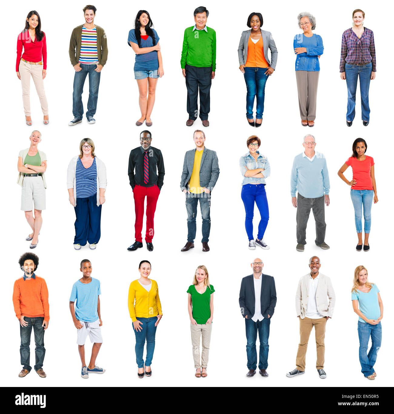 Group of Multiethnic Diverse Colorful People Stock Photo - Alamy