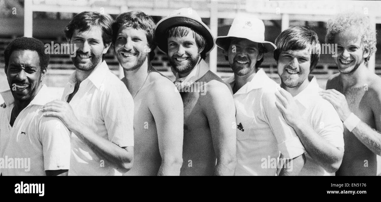 England cricketers left to right: Roland Butcher, Graham Gooch, Ian ...