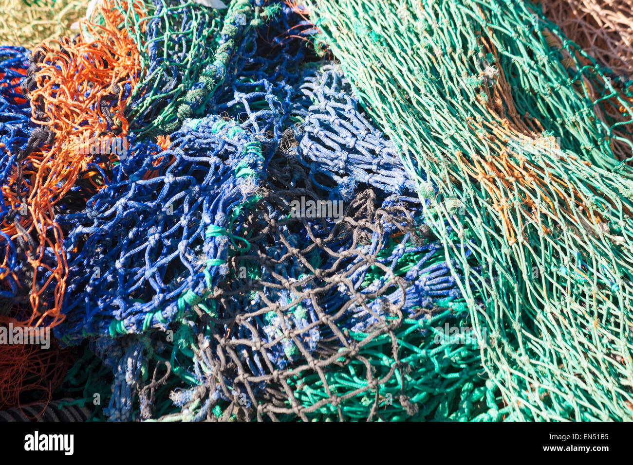 coloured fishing nets Stock Photo - Alamy