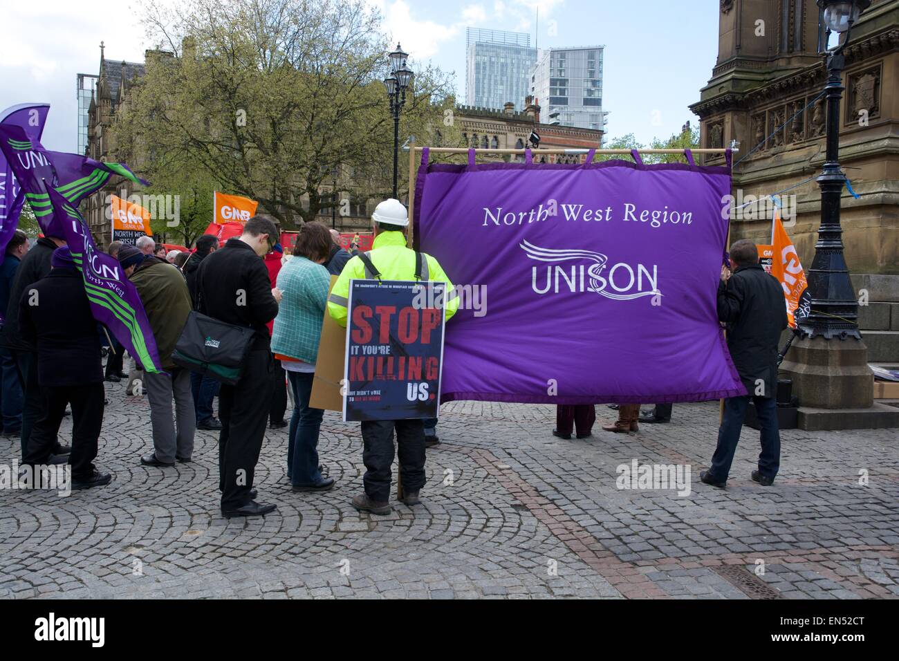 Manchester, UK. 28h April, 2015. A rally to commemorate International ...