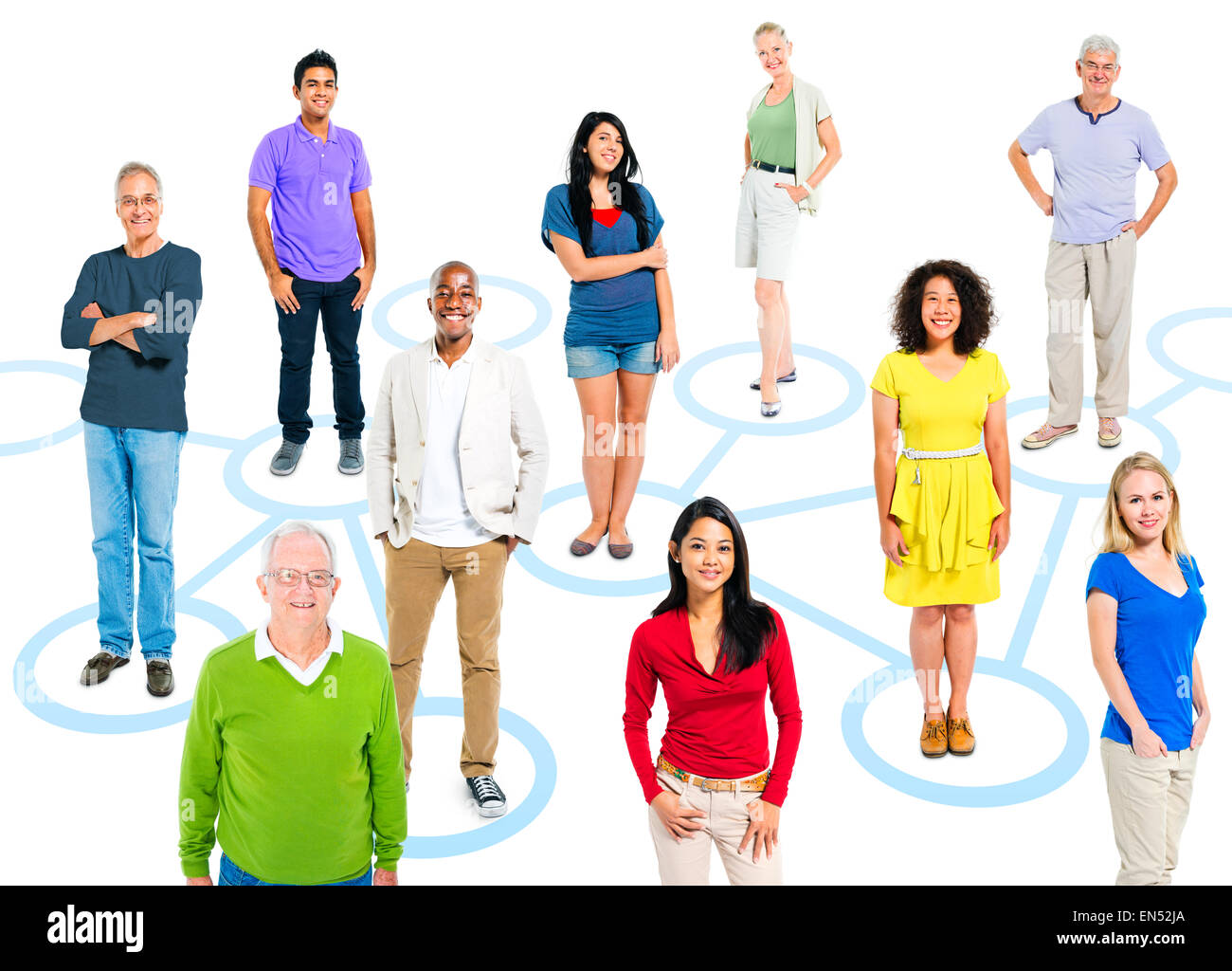 Group of multi-ethnic people in a connection themed picture Stock Photo ...