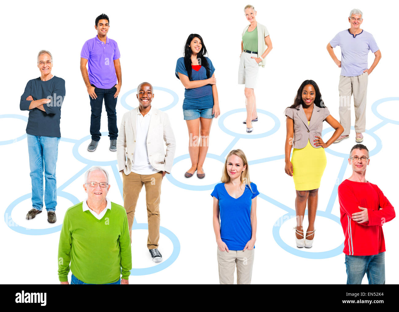 Group of business people portraits and social networking themed with ...