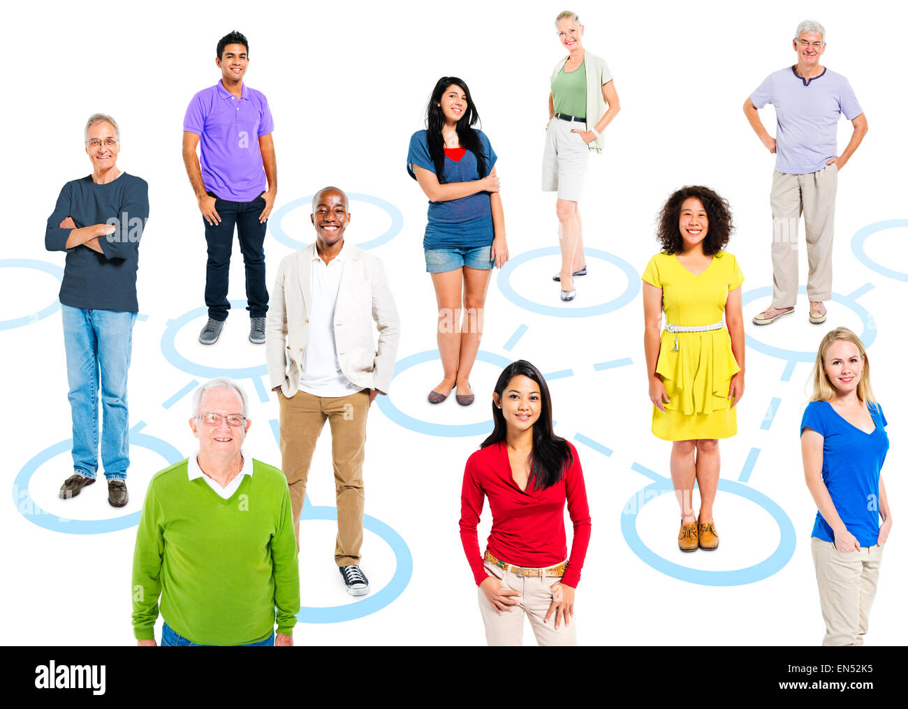 Group of multi-ethnic people in a connection themed picture Stock Photo ...