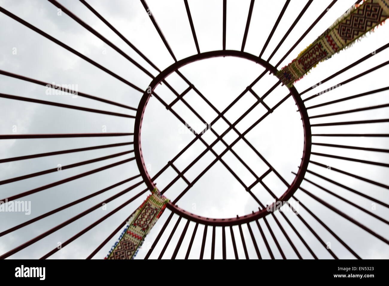 SHANYRAK - the top of the Kazakh tent called yurt Stock Photo - Alamy