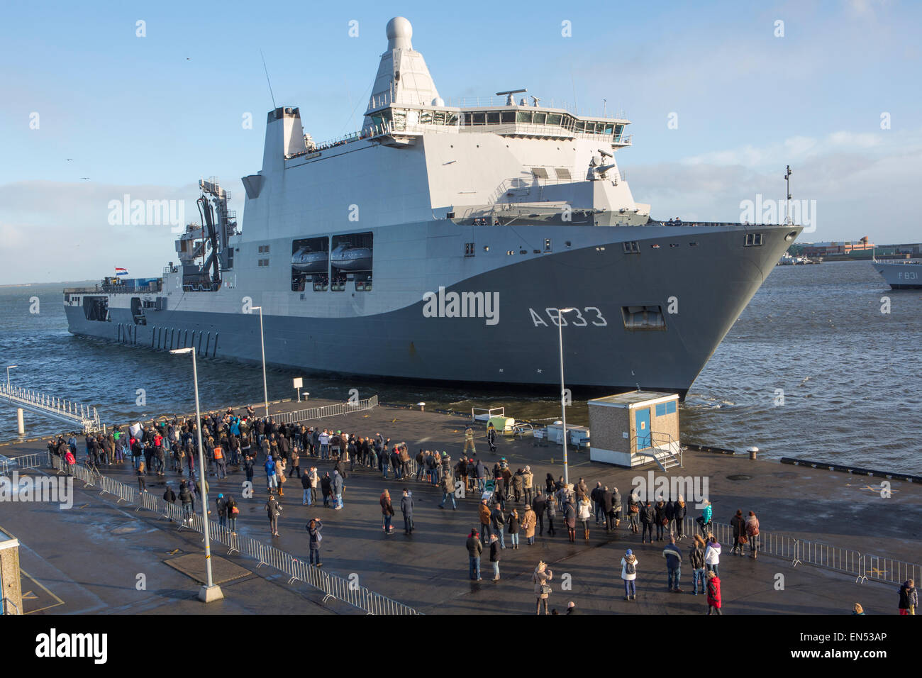 Dutch naval (joint support ship) vessel KAREL DOORMAN came back from ...