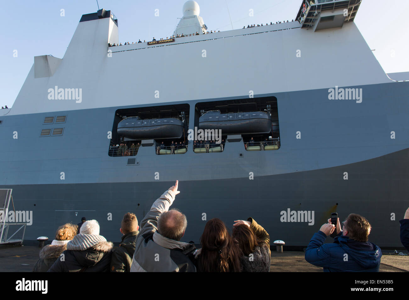 Dutch naval (joint support ship) vessel KAREL DOORMAN came back from ...