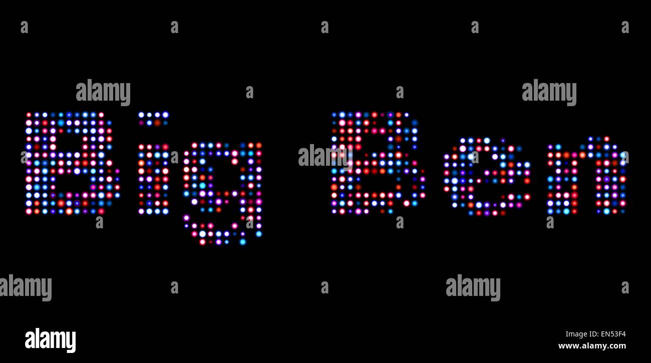 Big Ben led text Stock Photo - Alamy