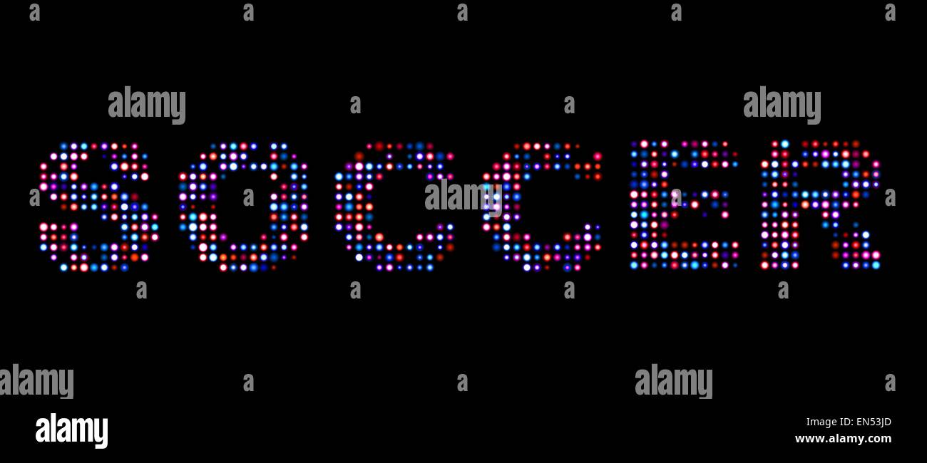 Soccer led text Stock Photo - Alamy