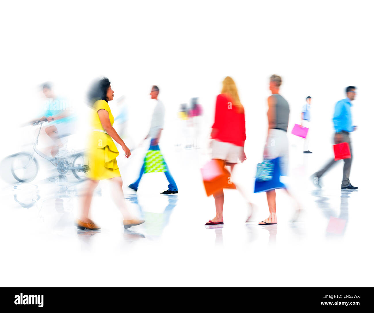 Group of Diverse Busy People Shopping Stock Photo - Alamy