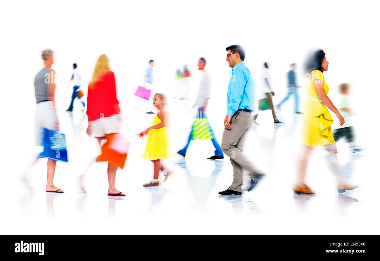 Group of Diverse Busy People Shopping Stock Photo - Alamy