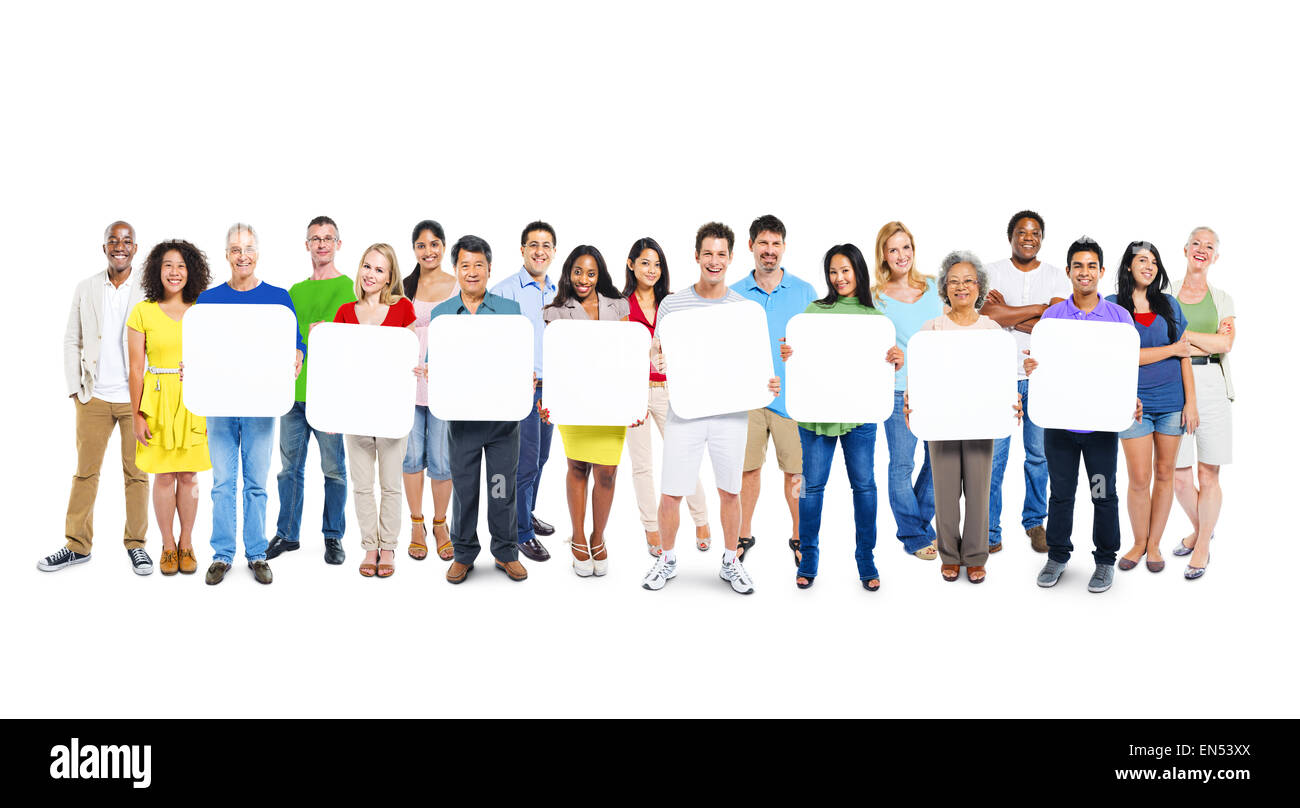 Displaying placards Cut Out Stock Images & Pictures - Alamy