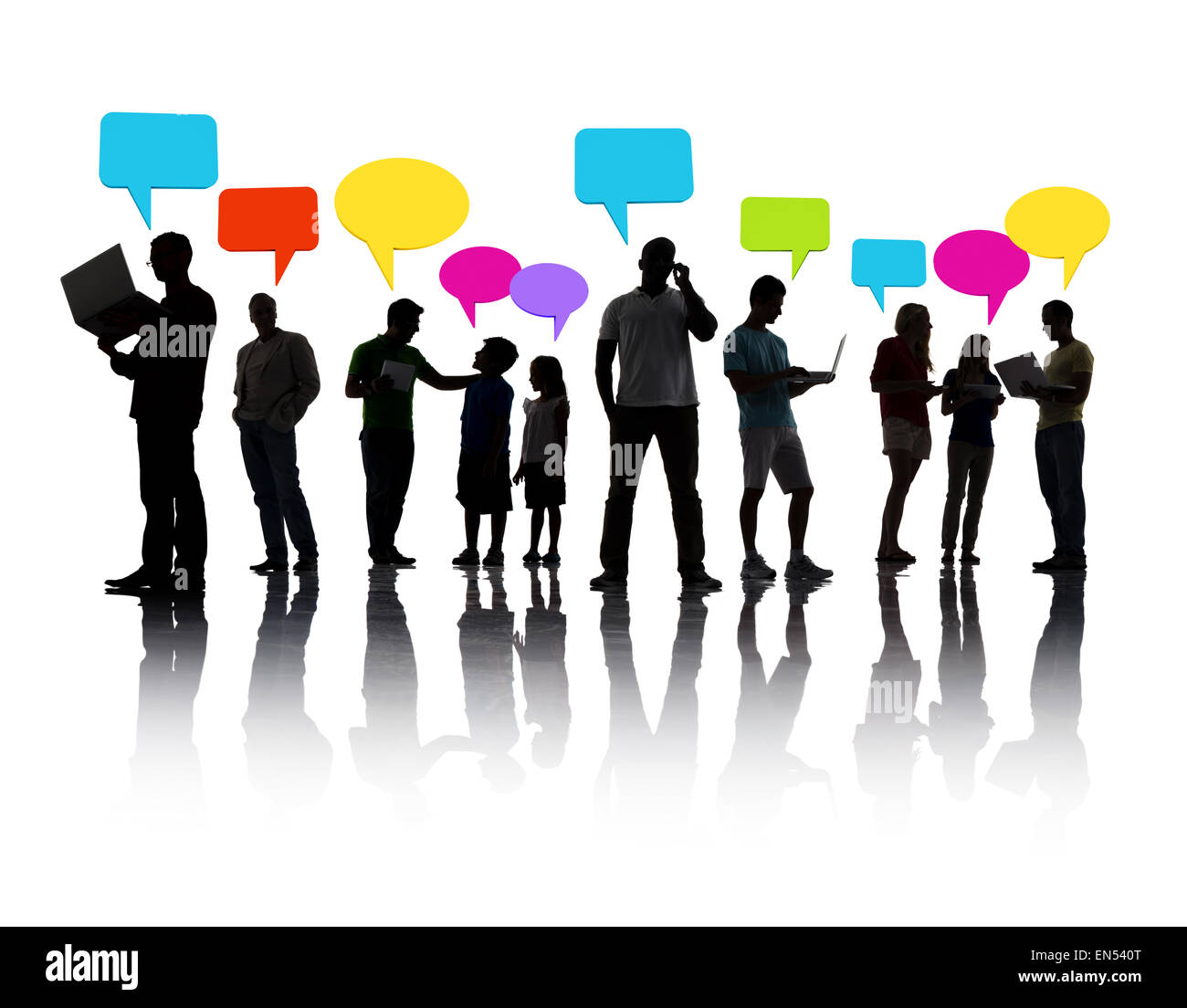 Interaction Speech Bubbles Communication Connecting Stock Photo - Alamy