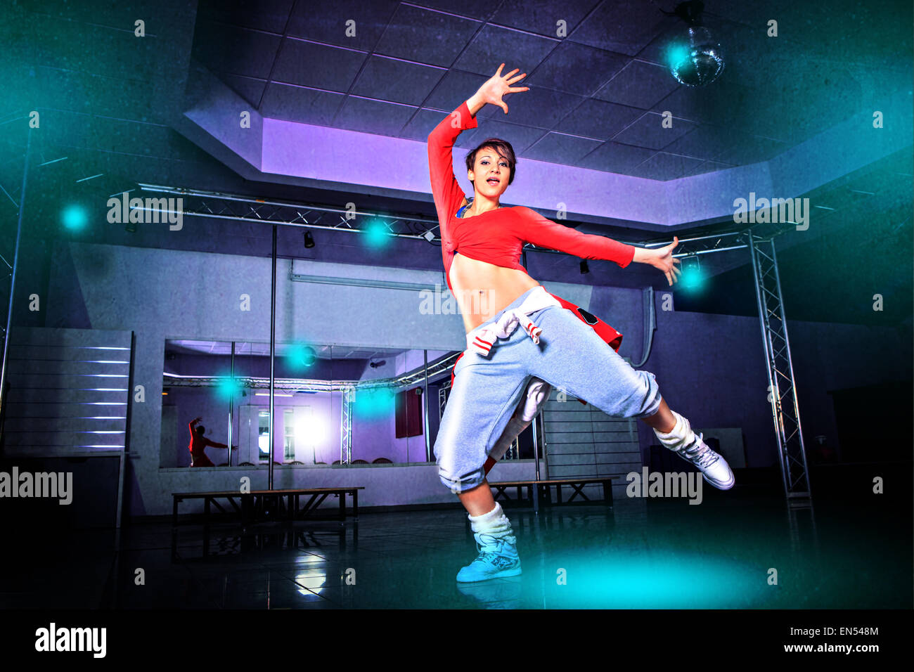 a women in sport dress at fitness dance exercise or aerobics Stock ...